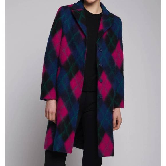 Vilagallo | Jackets & Coats | New Vilagallo Emily Coat In Argyle Wool ...